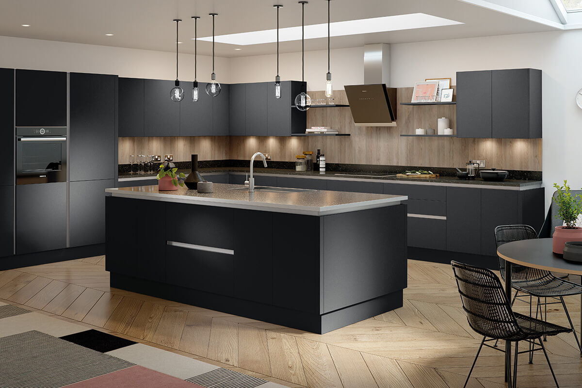 Modern True handleless kitchen with LED Lighting.