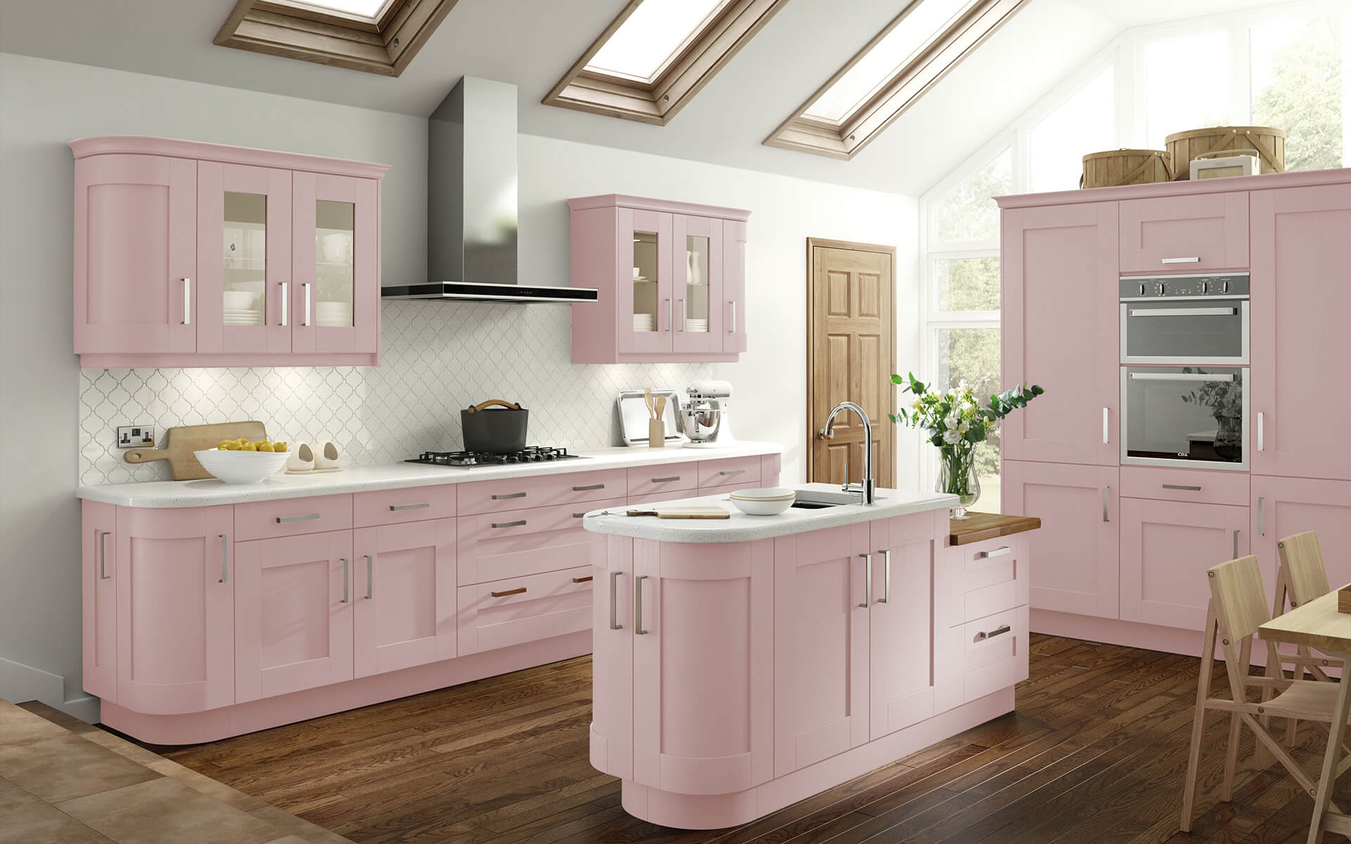 13 Pink Shaker Style Kitchens & Kitchen Units