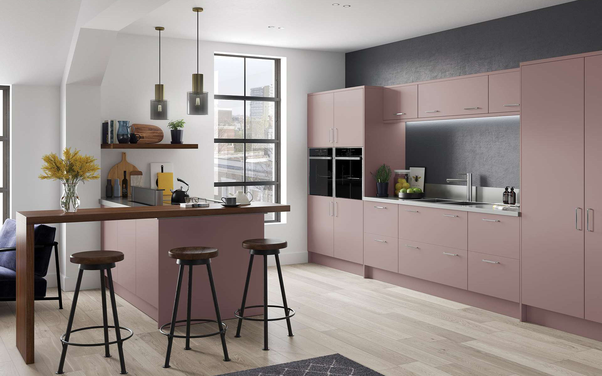 6 Pink Modern Design Kitchens & Kitchen Units