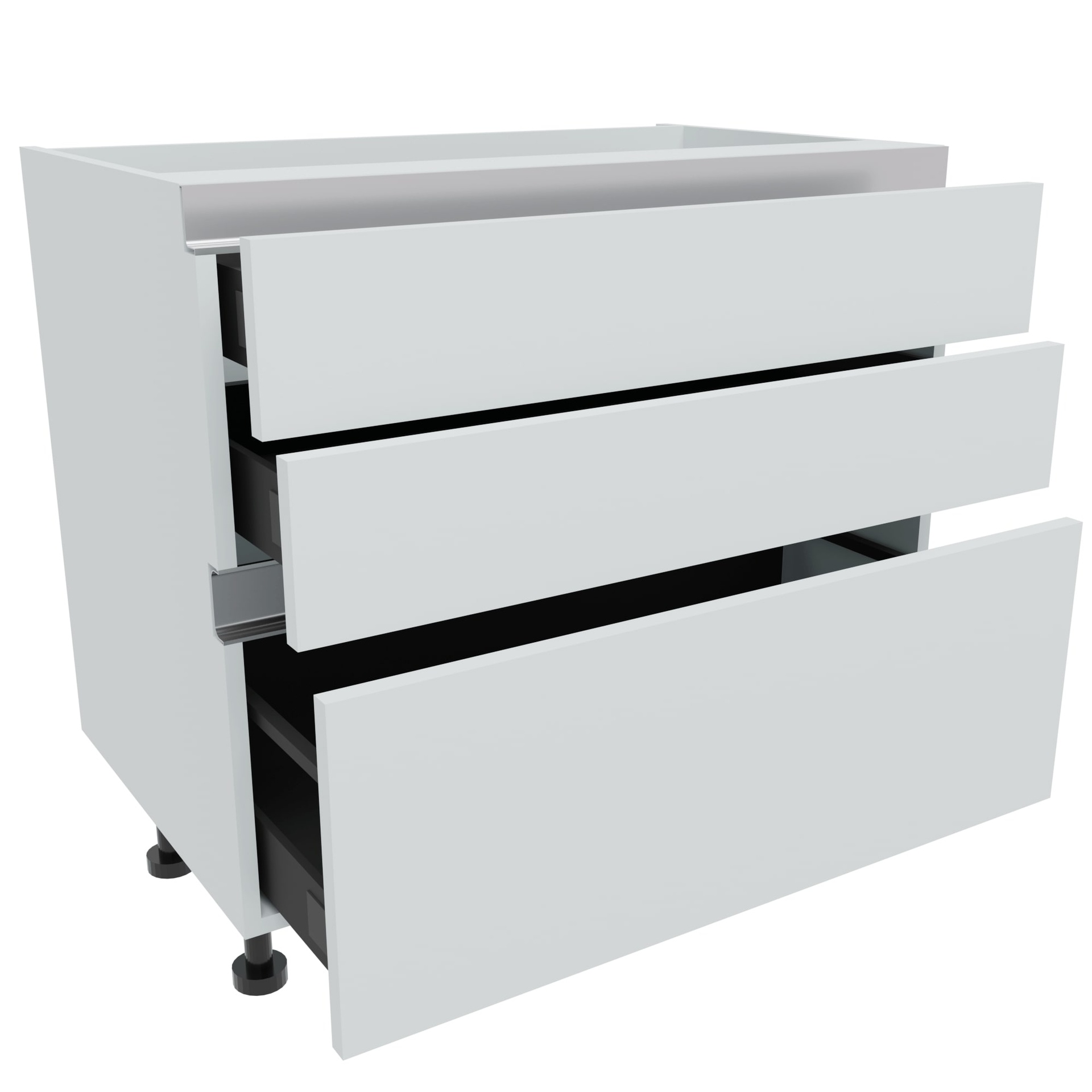 900mm True Handleless 3 Drawer Base Unit