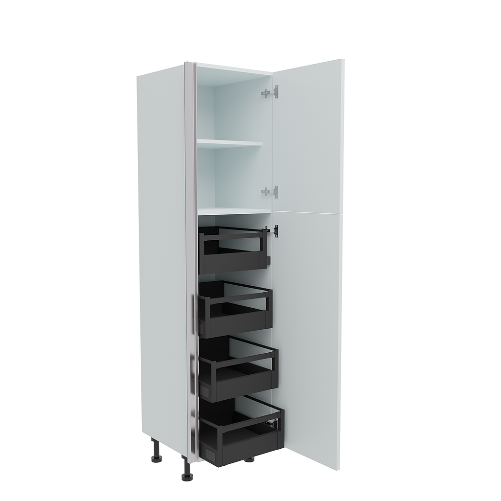 500mm True Handleless Larder Unit with 4 x Internal Drawers - RH Hinge ...