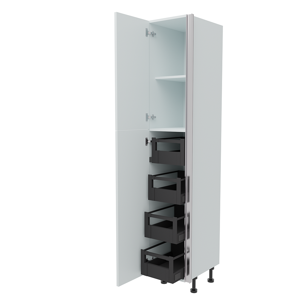 400mm True Handleless Larder Unit with 4 x Internal Drawers - LH Hinge ...