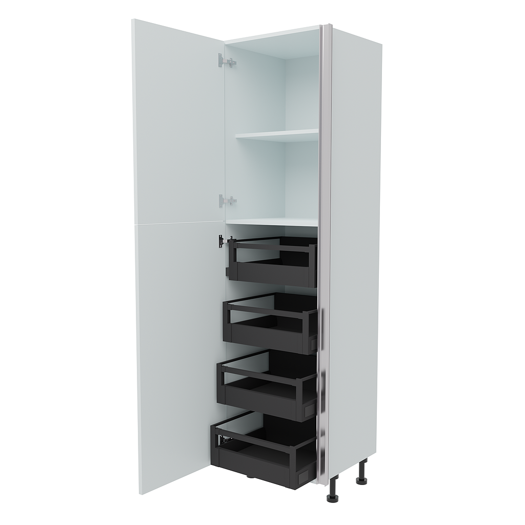 600mm True Handleless Larder Unit with 4 x Internal Drawers - LH Hinge ...