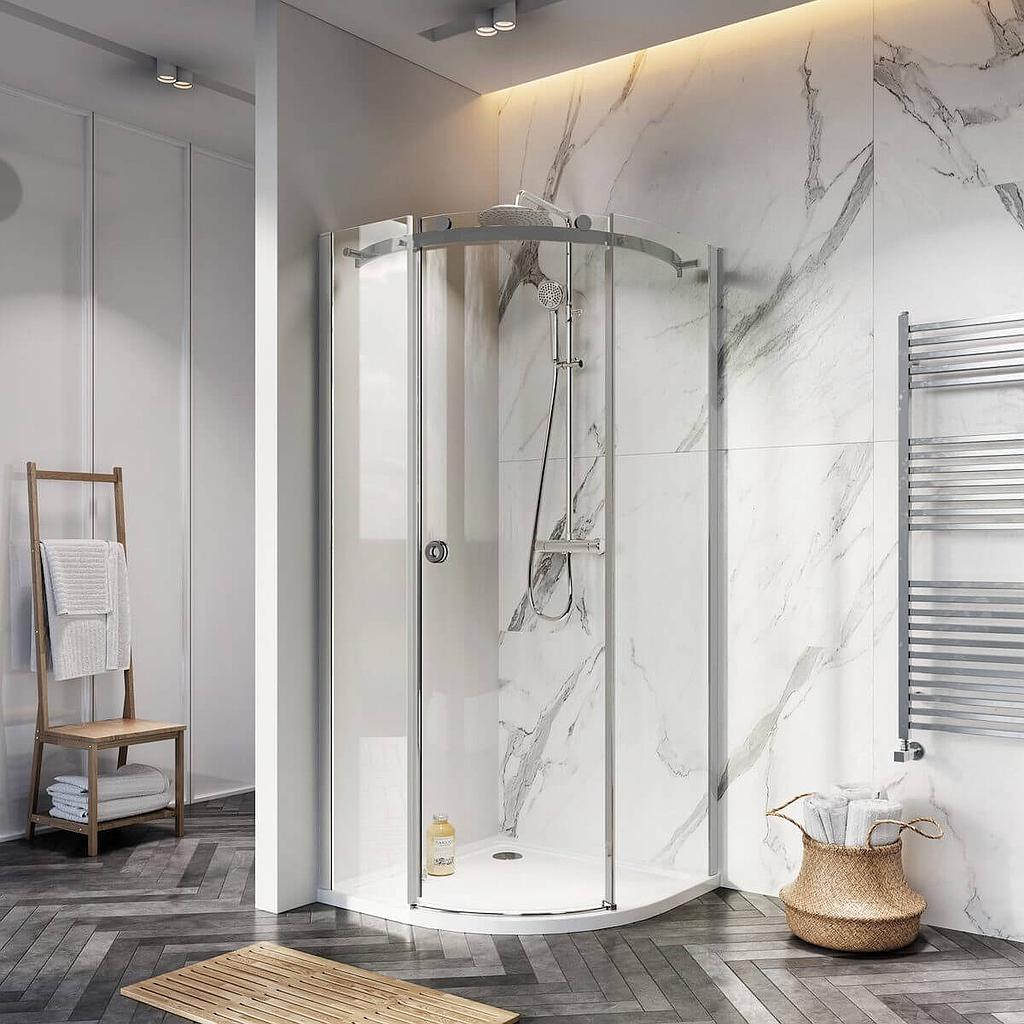 S8 - Frameless Single Door Quadrant Shower Enclosure