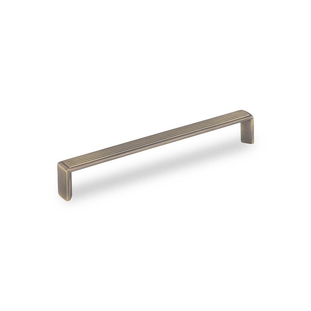 AURORA D Reeded Handle - 167mm (160mm Hole Centres) - Antique Brass